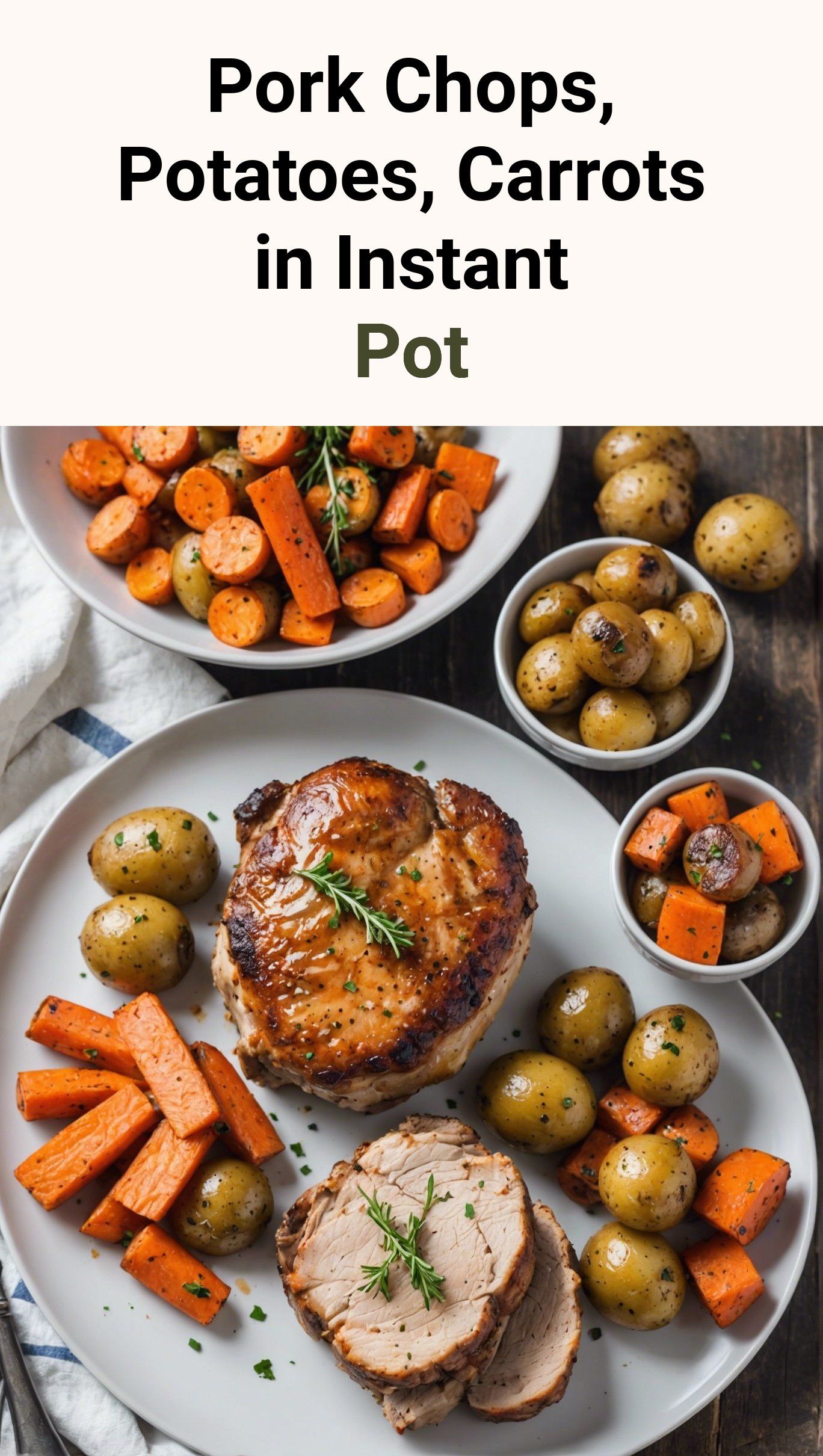 Pressure Cooker Bone In Pork Chops Baked Potatoes And Carrots Easy Prep The Delish Recipe