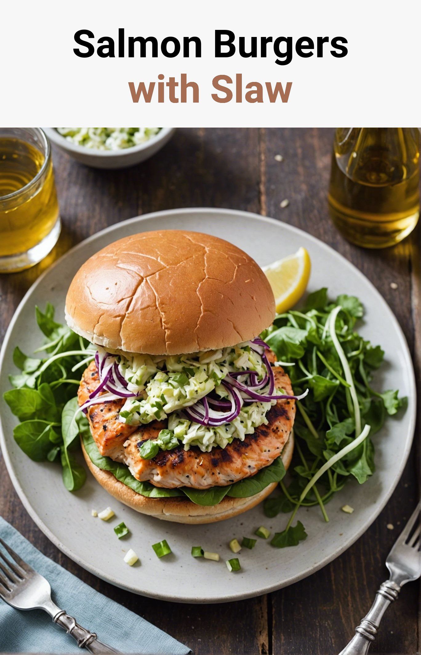 Salmon Burgers With Slaw – The Delish Recipe
