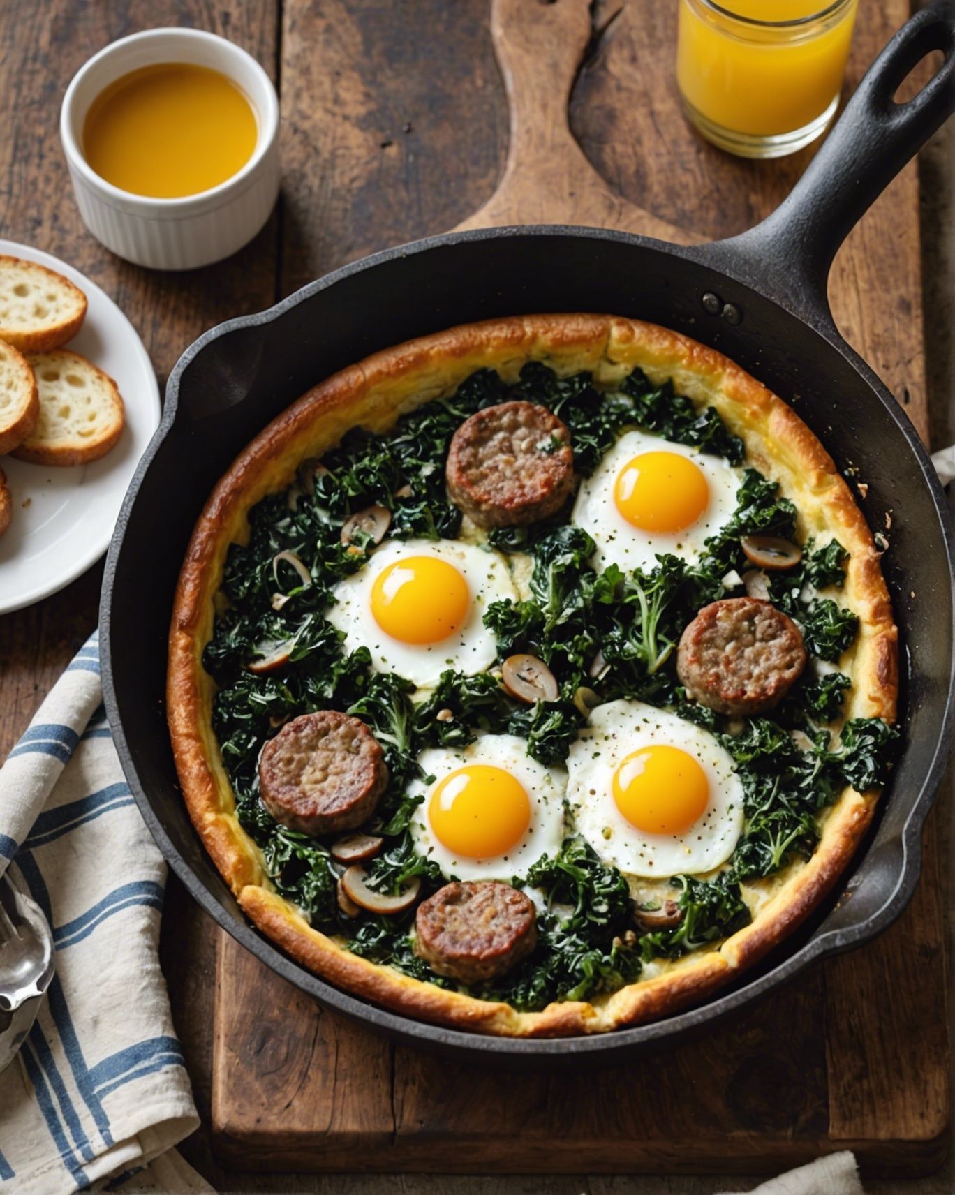 “Tadpole In The Hole” – Breakfast Sausage And Kale Dutch Baby – The ...